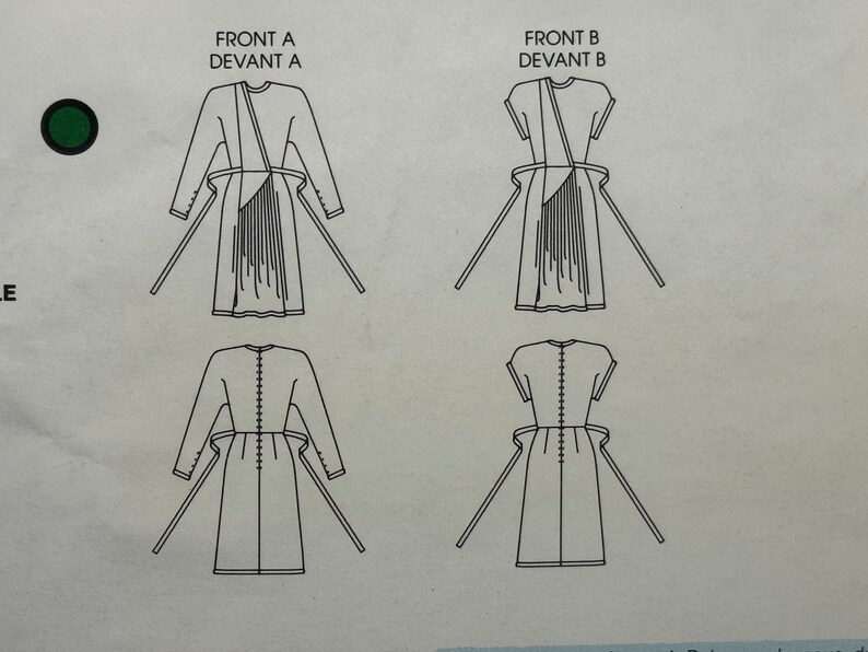 Vogue 1750 American Designer Geoffrey Beene Misses Mock Wrap Dress With ...