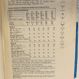 Vintage 1970s Bikini Bathing Suit Swimsuit Sewing Pattern Butterick ...