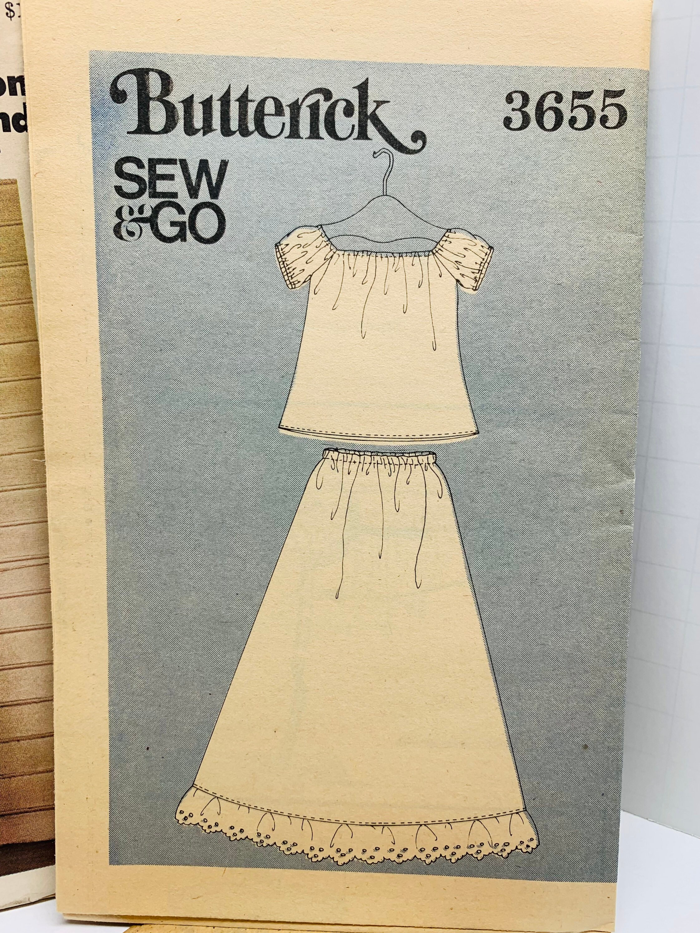 Butterick 3655 Vintage 1970s off Shoulder Neckline Peasant - Etsy