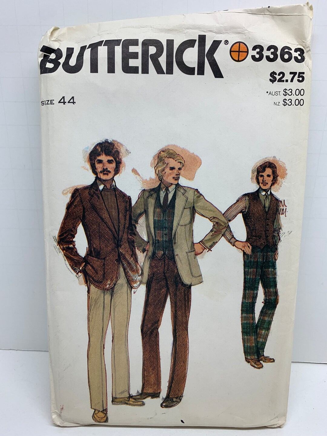 Butterick 3363 1980s Men’s Suit Jacket Vest and Pants Slacks Sewing ...