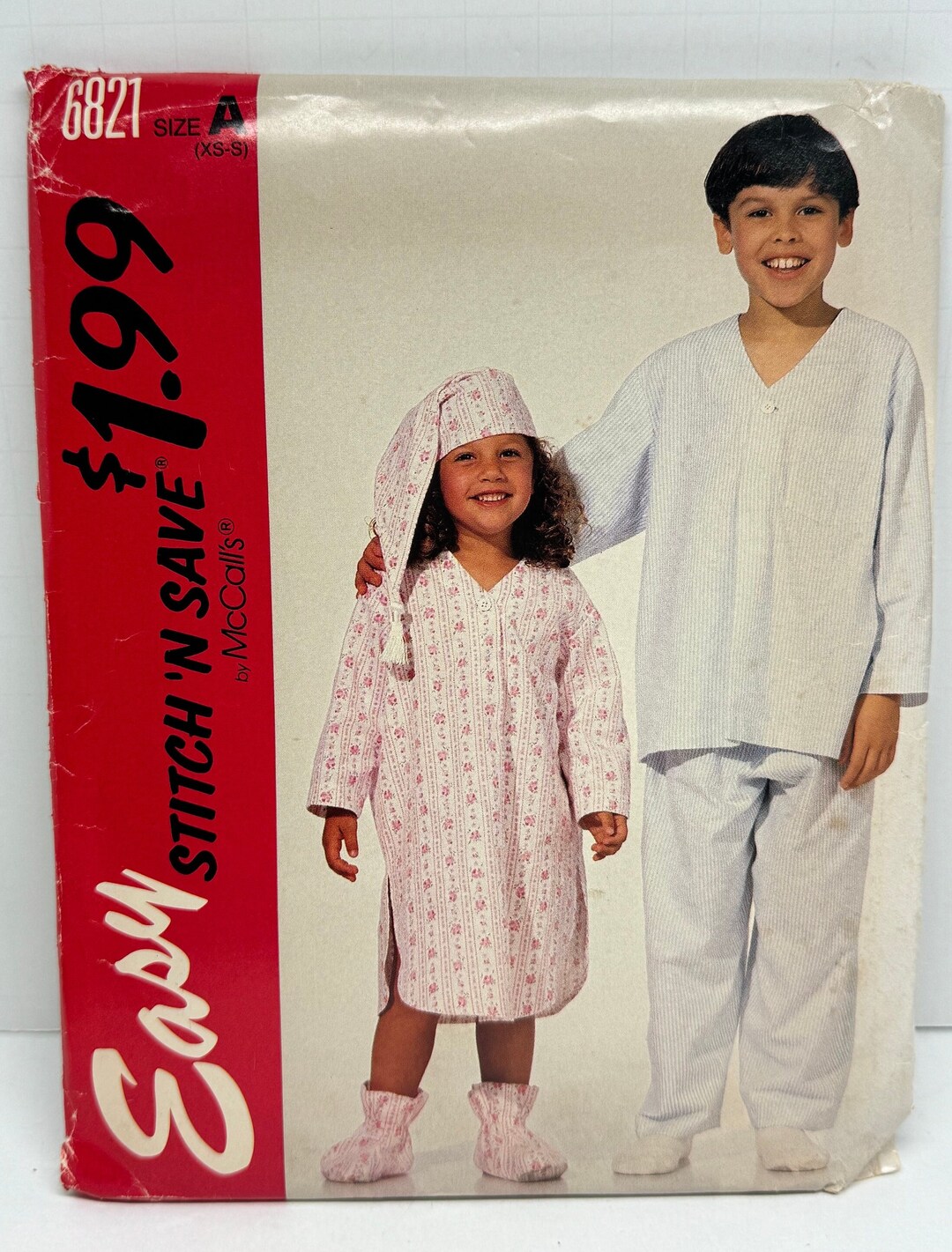 Boy’s Girl’s Unisex Pajamas Nightshirt Night Cap Stocking Hat and ...