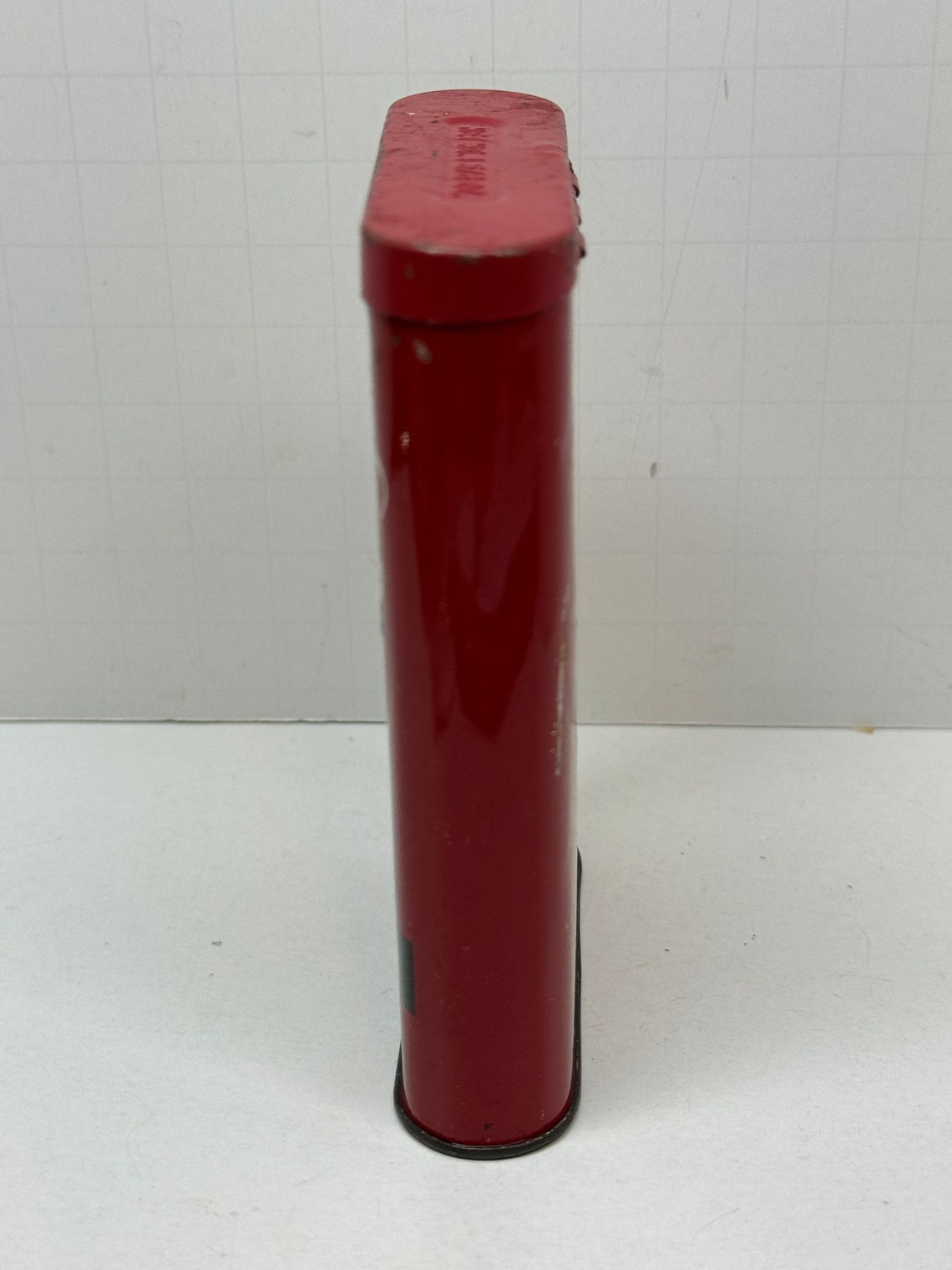 Vintage 1970s Velvet Pipe & Cigarette Tobacco Tin Red Smoking ...