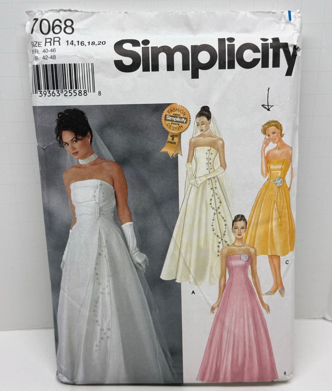 Simplicity 7068 Strapless Bridal Gown Wedding Dress With Detachable ...