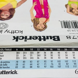 EASY Butterick 6578 Bikini Bathing Suit One Piece Swimsuit and Pareo ...