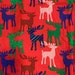 Red Cotton Christmas Fabric Deer Patterns 38973 Creative Springs Red ...