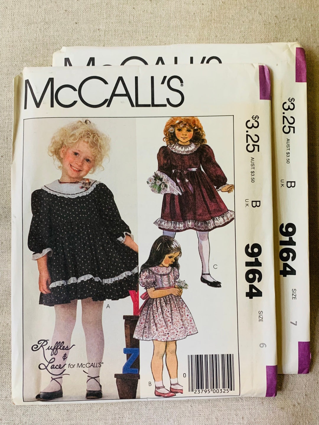 UNCUT Vintage 80s Girl’s Dress Sewing Pattern Ruffles and Lace Mccall’s ...