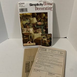 Simplicity 8044 Pillows Sewing Pattern 12 Decorator Styles Home Decor Pillows Square Rectangle ...