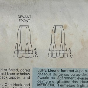Vintage Vogue 9528 Misses Flared Skirt in Three Lengths Sewing Pattern ...