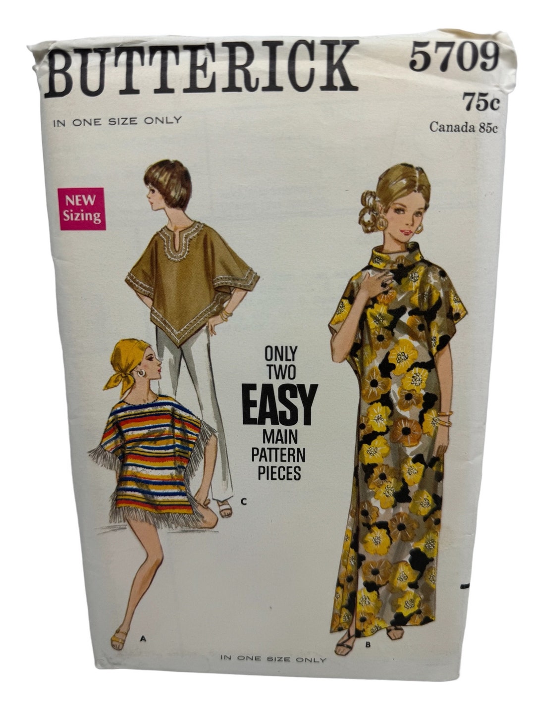 Butterick 5709 Misses Beach Cover up Muu Muu Loungewear and Poncho ...