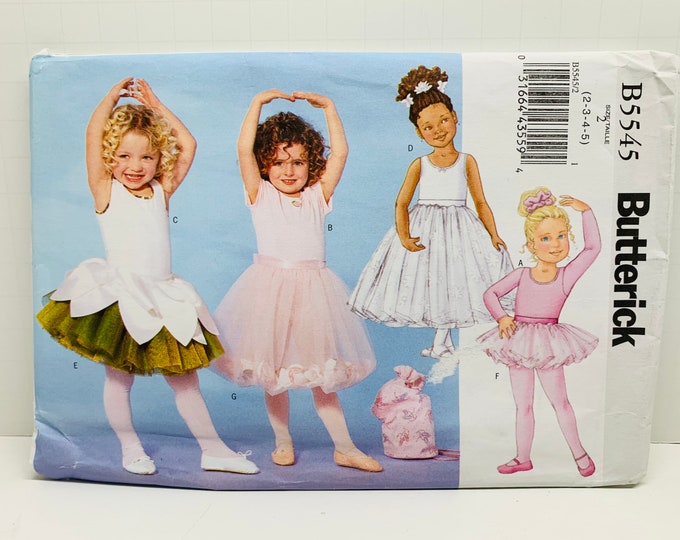 Easy Sew Butterick 5545 Girls Ballet Dance or Halloween Costume Tulle ...