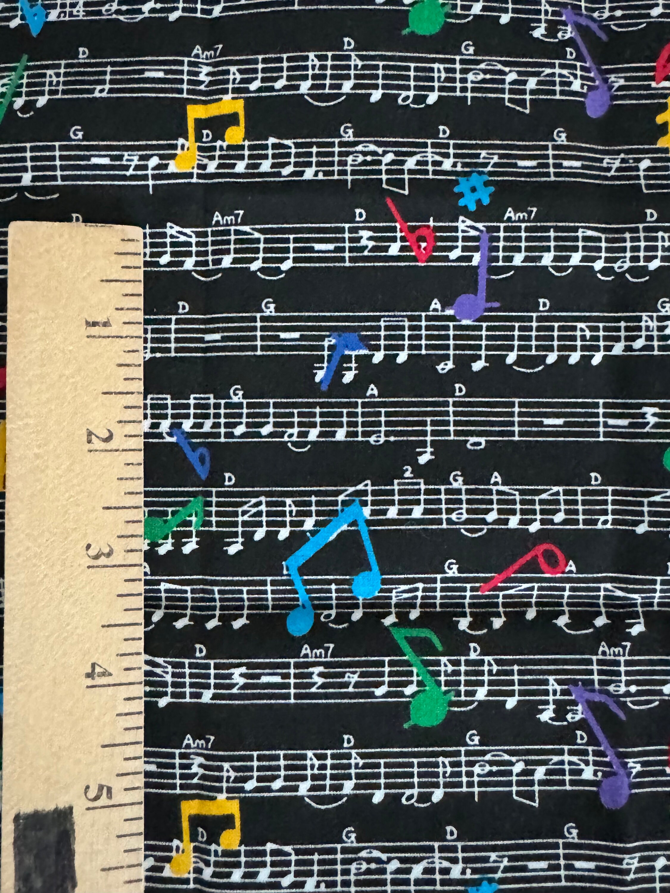 Colorful Sheet Music Cotton Fabric Musical Notes Fabric Traditions 5522 ...