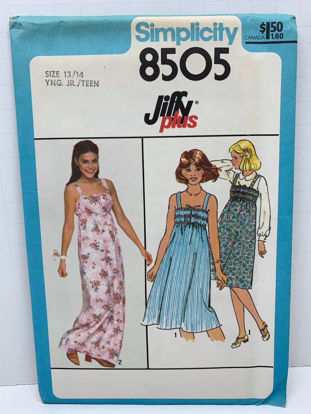 Simplicity 8505 Jr. Misses Cottagecore Sundress Orjumper With Shoulder ...