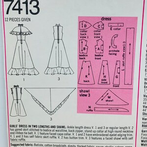 Girl’s Cottagecore Dress With Shawl or Capelet Sewing Pattern ...