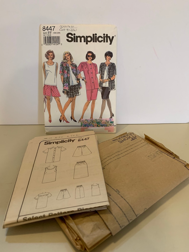Simplicity 8447 Sewing Pattern Womens Misses Tank Top Shorts | Etsy