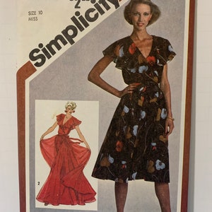 Vintage Simplicity 9870 Pullover Dress Long or Short 1980s Sewing ...