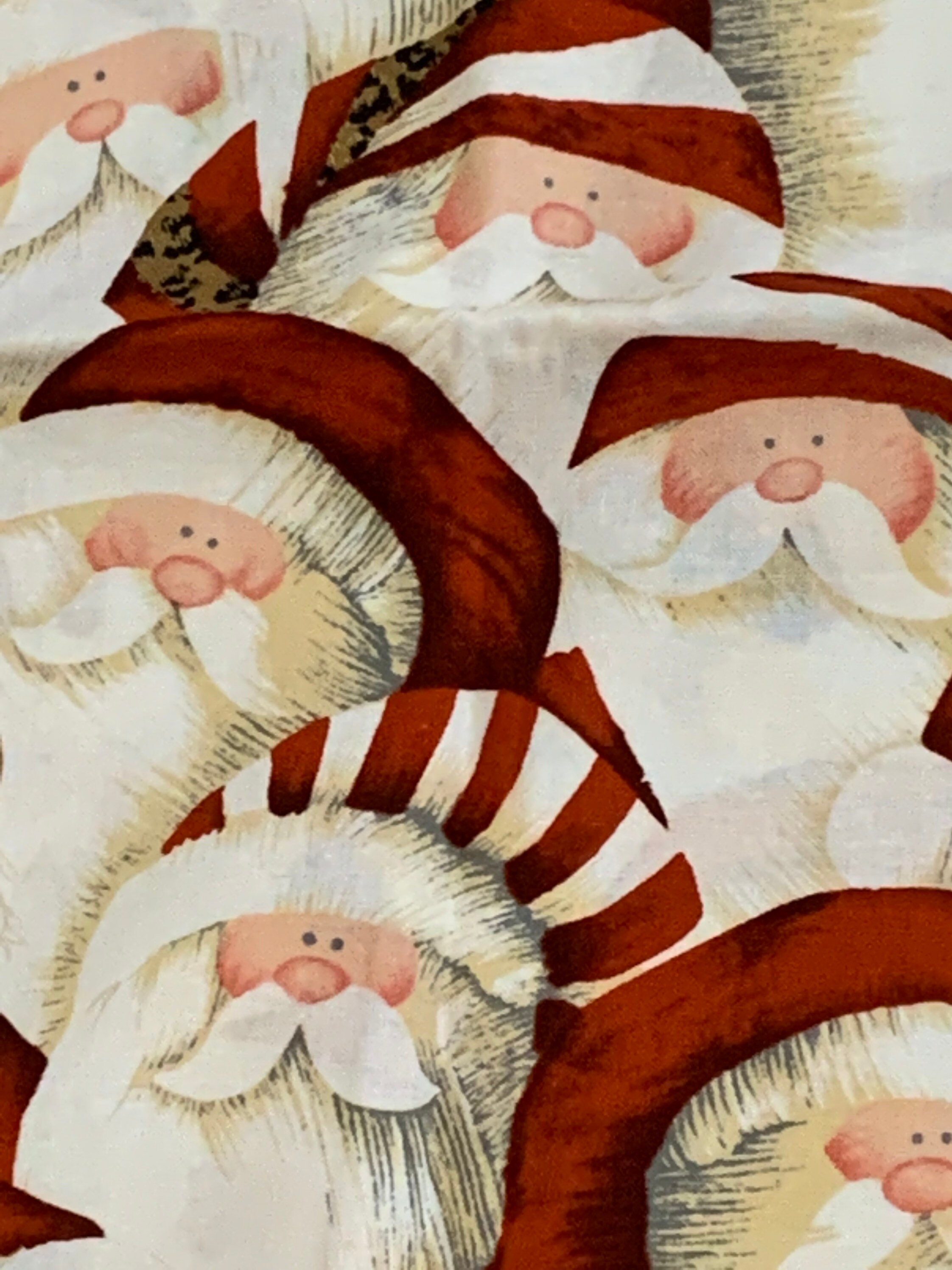 Santa Claus Christmas Fabric Cotton Quilt Quality Brother | Etsy