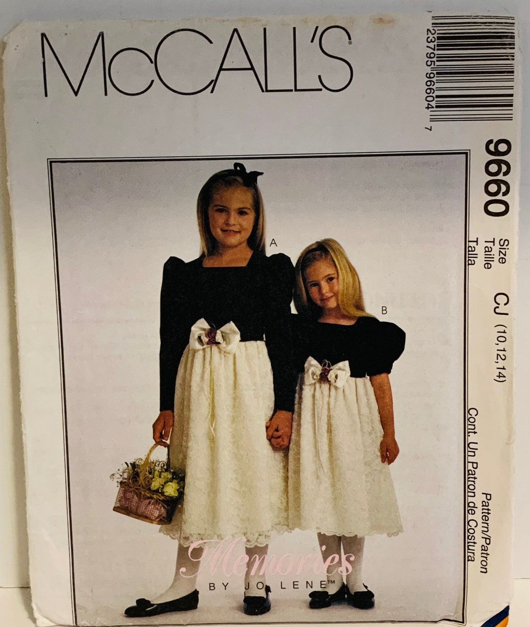 Girl’s Formal Dress Sewing Pattern Mccall’s 9660 9134 Contrast Bodice ...