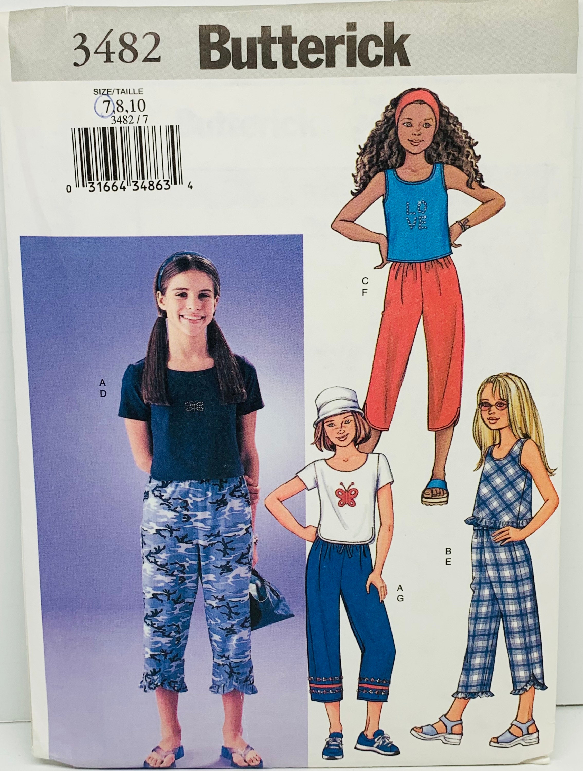 Easy to Sew Girl’s Pullover Top and Capri Pants Sewing Pattern ...