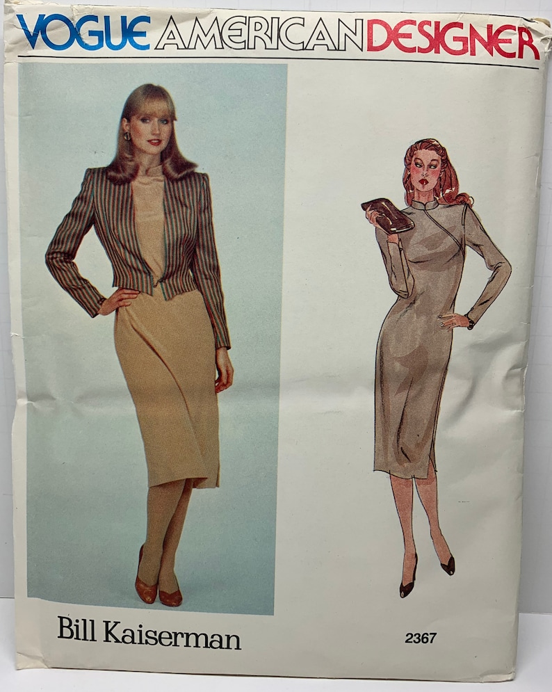 Vintage Vogue 2367 Misses Jacket and Asymmetrical Dress Bill Kaiserman ...