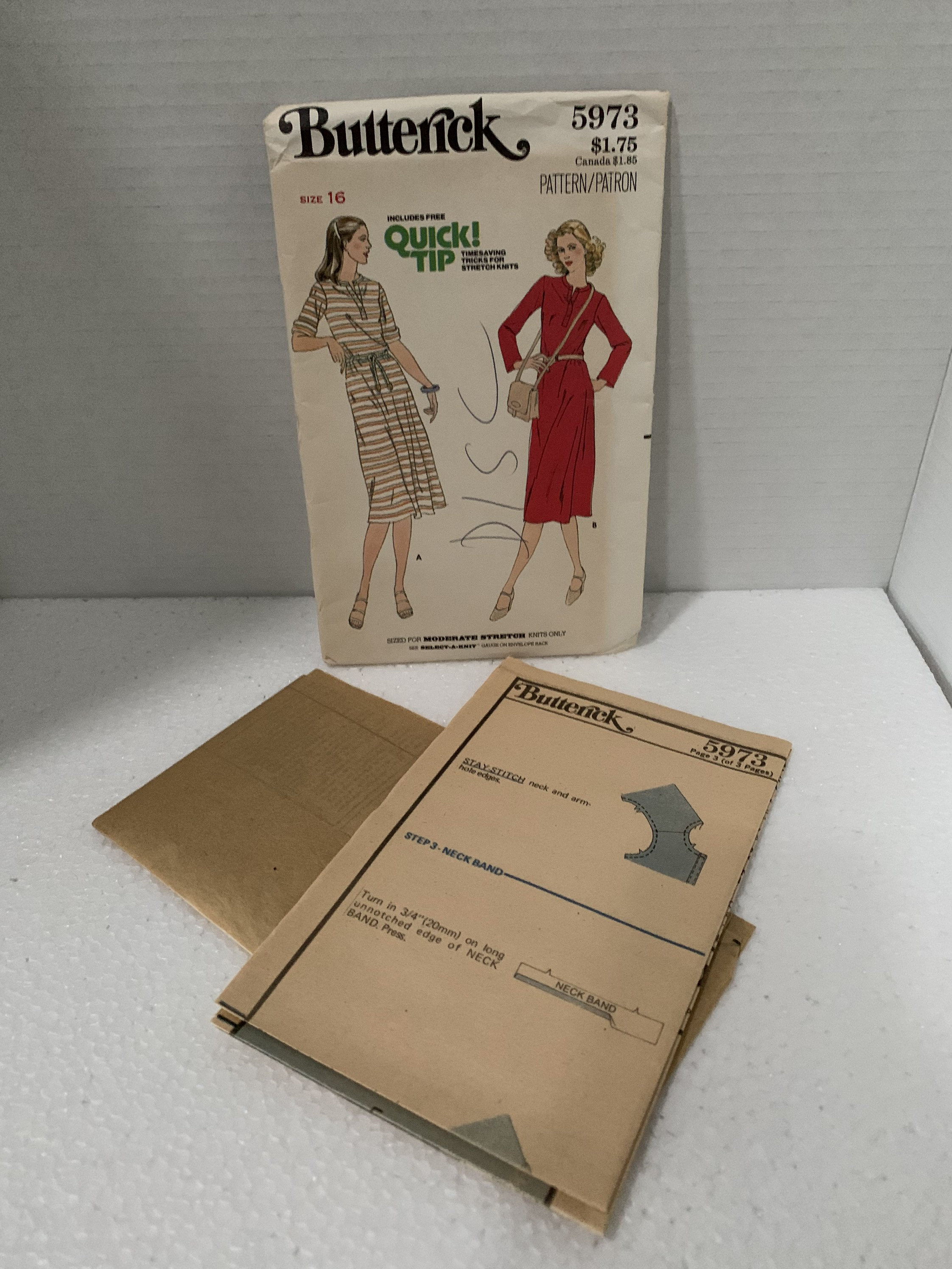 Vintage Sewing Pattern Butterick 5973 Misses Womens Dress 2 - Etsy