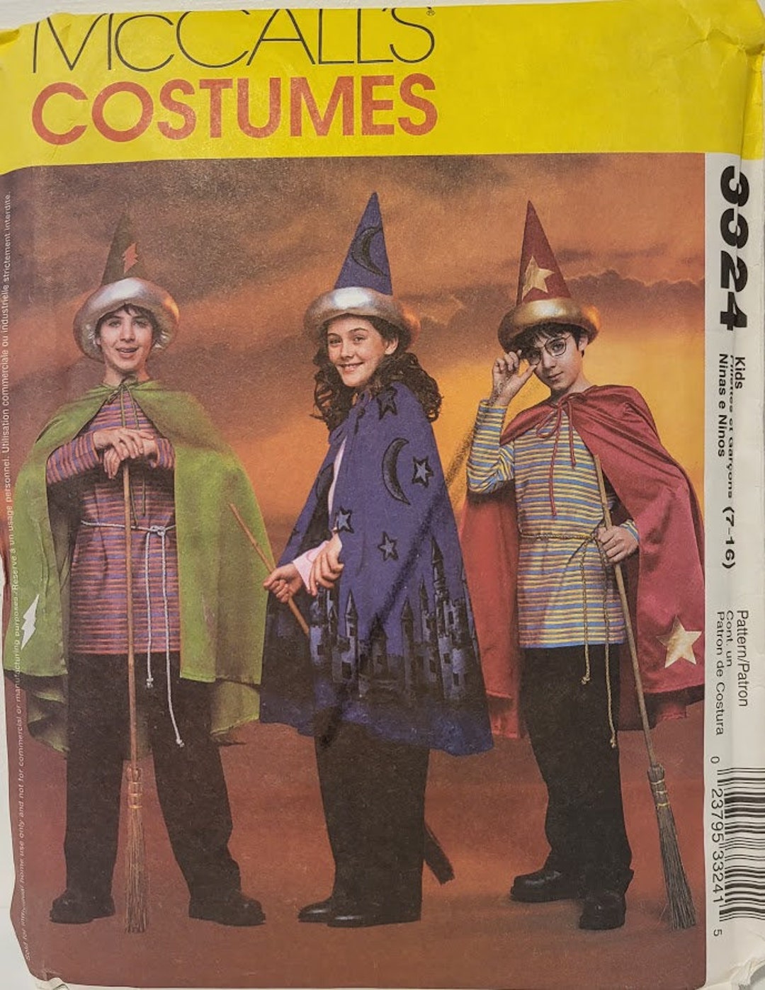 Boys and Girls Wizard Halloween Costumes Mccalls 3324 Sewing Pattern ...