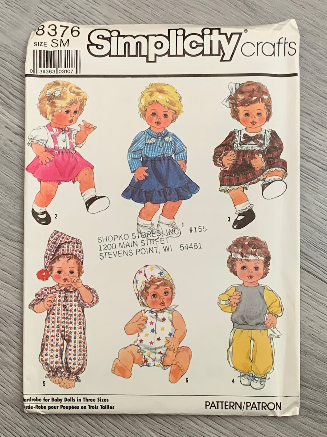 Simplicity 8376 Doll Clothes Wardrobe Craft Sewing Pattern for Dolls 13 ...