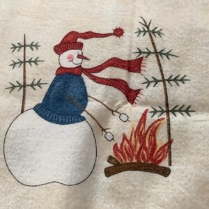 Vintage Sandy Gervais Moda Snowman Christmas Holiday Fabric Panel 23 X ...
