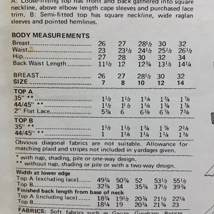 Vintage 1970s Butterick 5965 Girls Handkerchief Style Tops Lace Trim ...