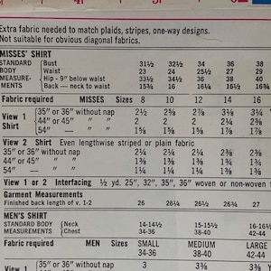 Vintage Simplicity 8711 Sewing Pattern Misses Pullover Shirt Long or ...