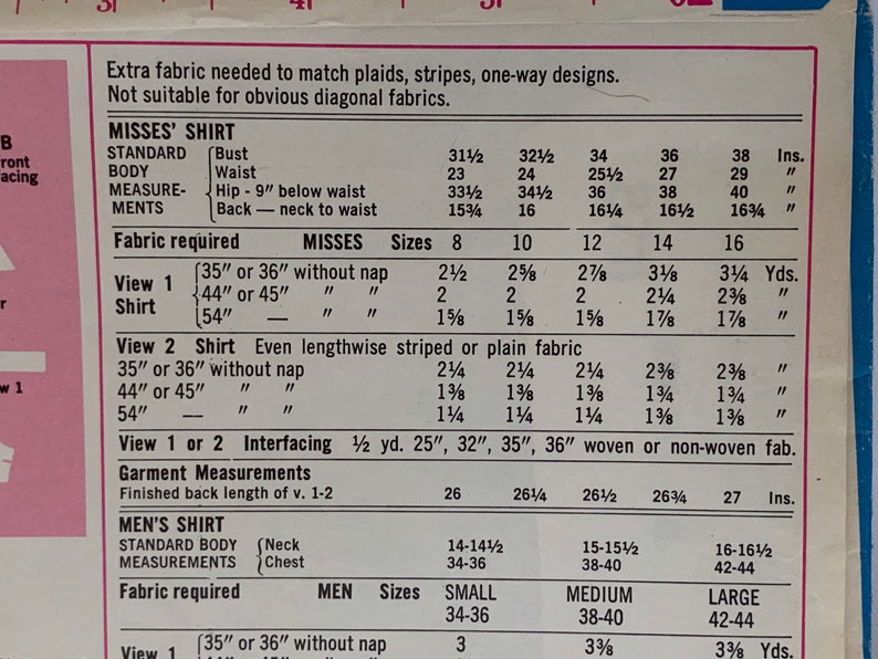 Vintage Simplicity 8711 Sewing Pattern Misses Pullover Shirt | Etsy