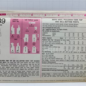 Boy’s Vest and Bell Bottom Pants Sewing Pattern Simplicity 5189 or 8558 ...