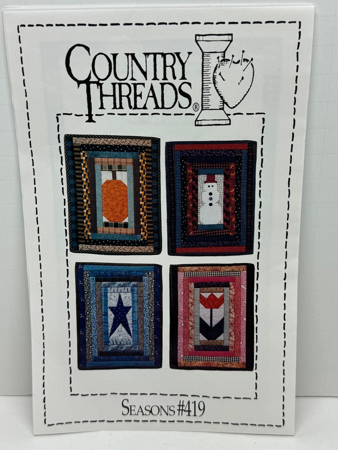 Country Threads Seasons 419 Block Quilt Pattern Star Flower Pumpkin ...