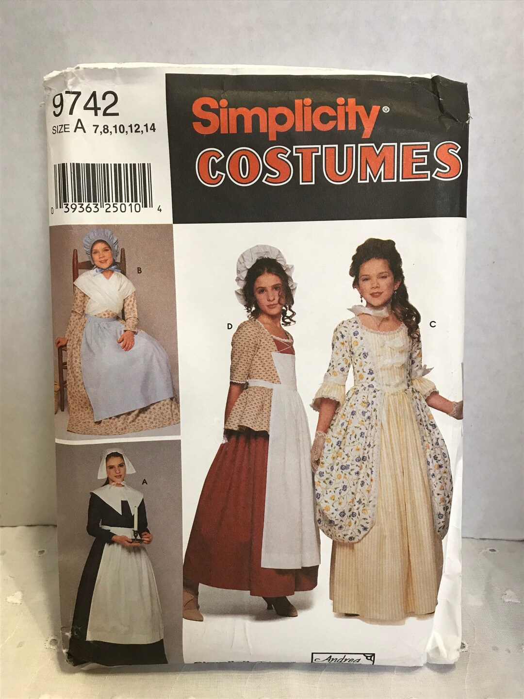 Simplicity 9742 Costume Sewing Pattern Size A 7 8 10 12 14 - Etsy