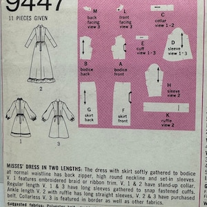 Vintage 70s Misses BOHO Dress in Two Lengths Simplicity 9447 Sewing ...