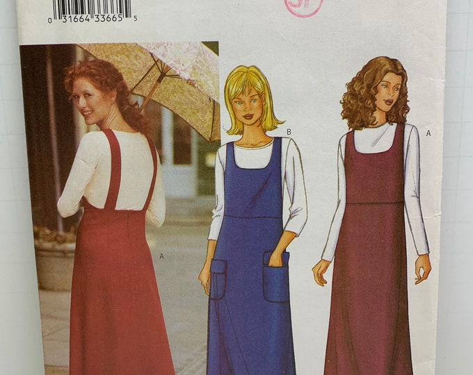 Easy to Sew A-line Jumper Dress With Patch Pockets in Above Ankle ...