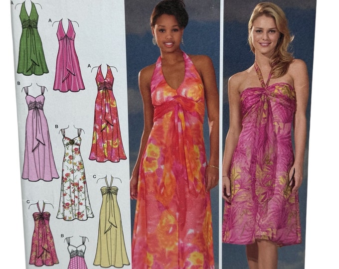 Simplicity 4577 Misses Halter Top Dress in Two Lengths Sewing Pattern ...