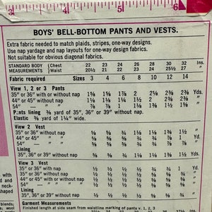 Boy’s Vest and Bell Bottom Pants Sewing Pattern Simplicity 5189 or 8558 ...