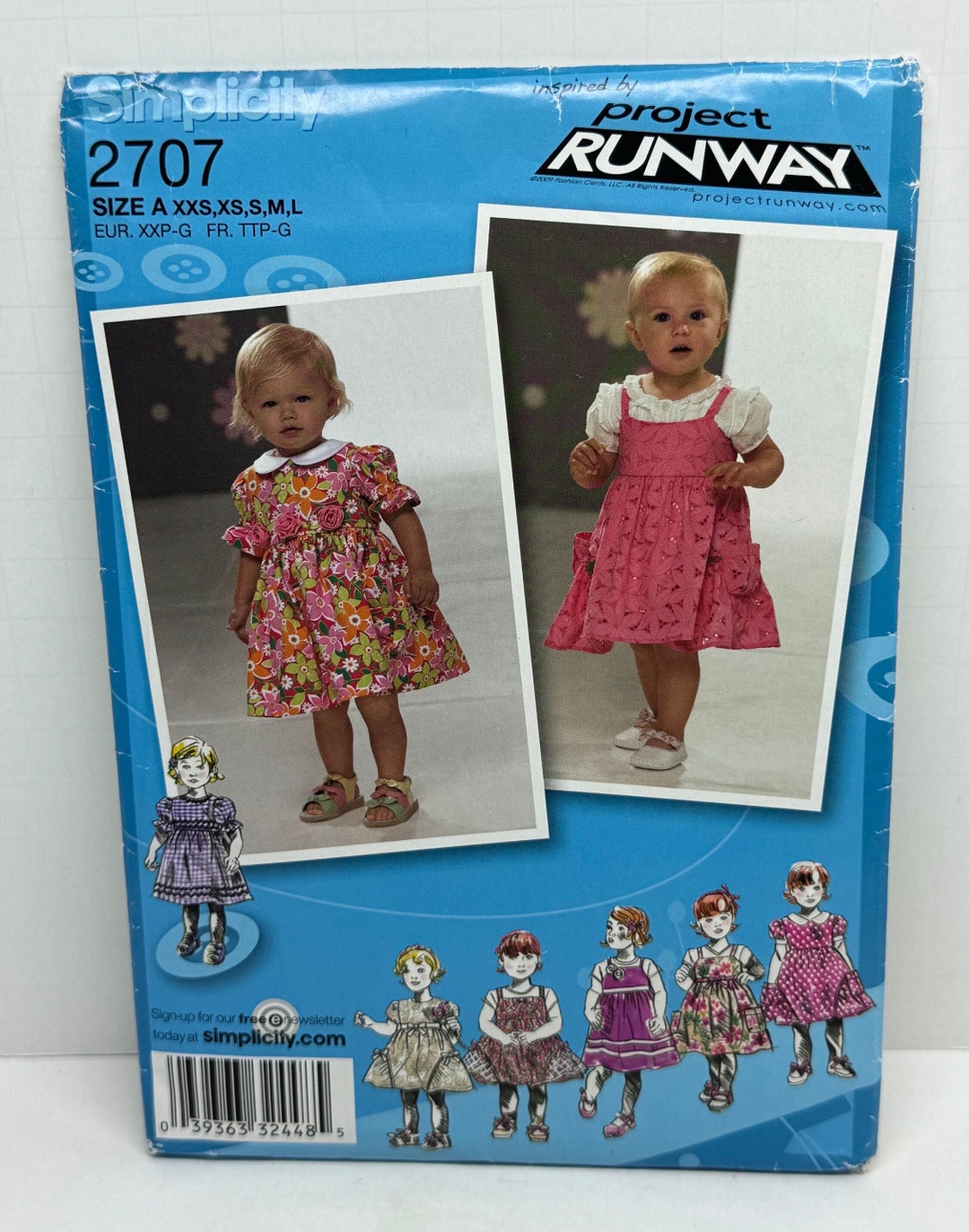 Simplicity 2707 Baby Dress Sewing Pattern: Project Runway Design UNCUT ...