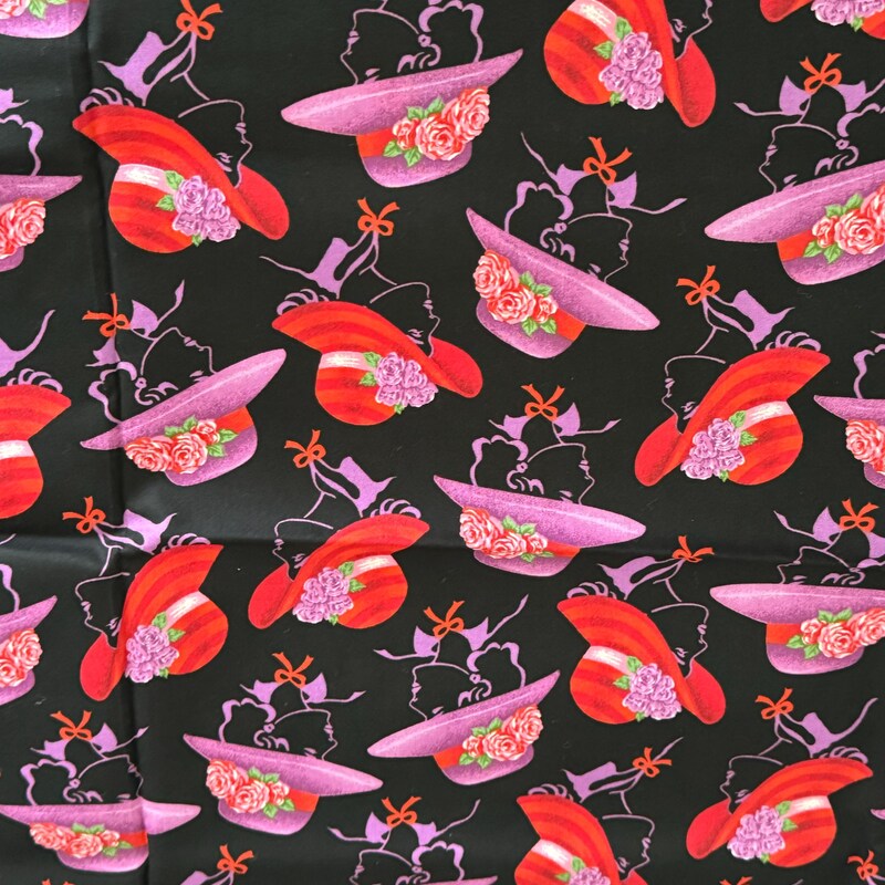 Red Hat Society Fabric - Etsy