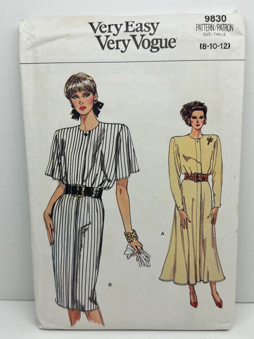 Vintage Vogue 9830 Misses Dress Sewing Pattern Semi Fitted Dress in Two ...
