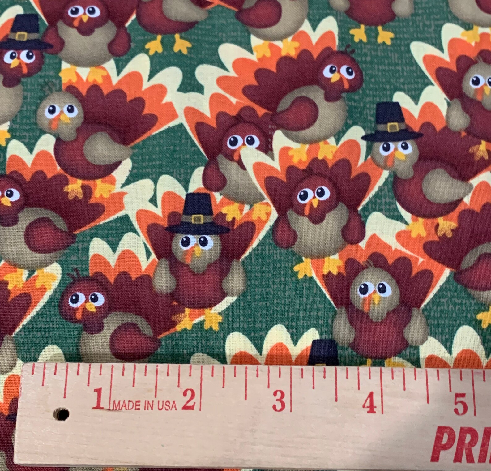 Thanksgiving Turkey Cotton Fabric Quilt Quality .47 Yard 44 X - Etsy