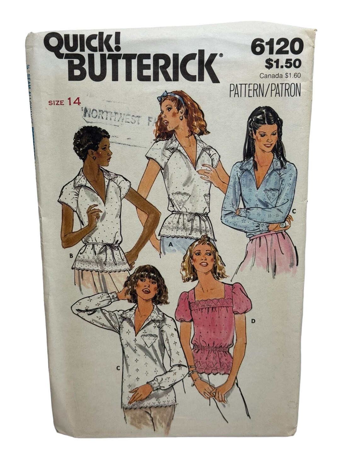 Quick Butterick 6120 Misses Pullover Top Blouse Shirt Sewing Pattern ...
