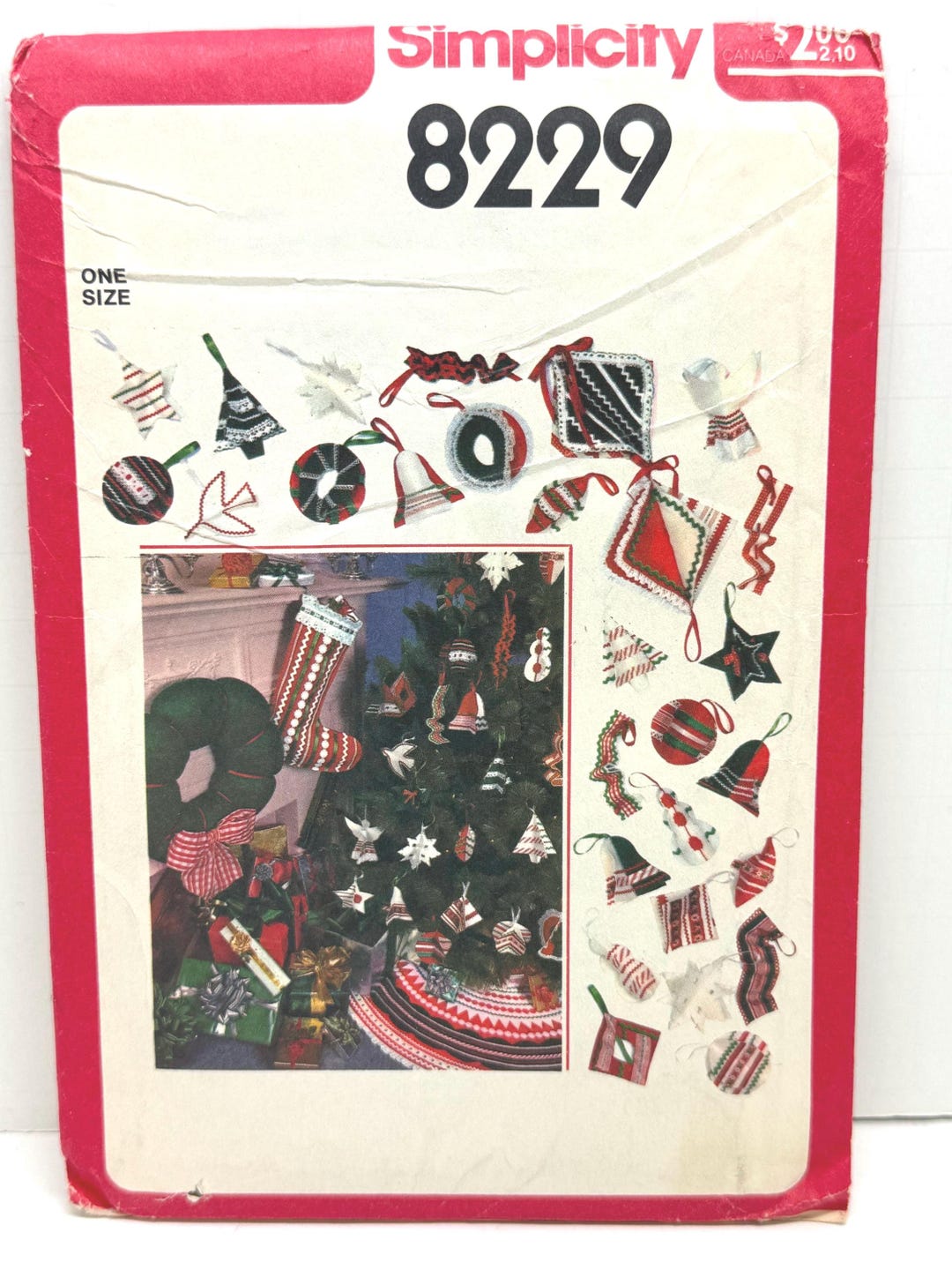 Simplicity 8229 Christmas Sewing Pattern Tree Skirt Stuffed Wreath ...