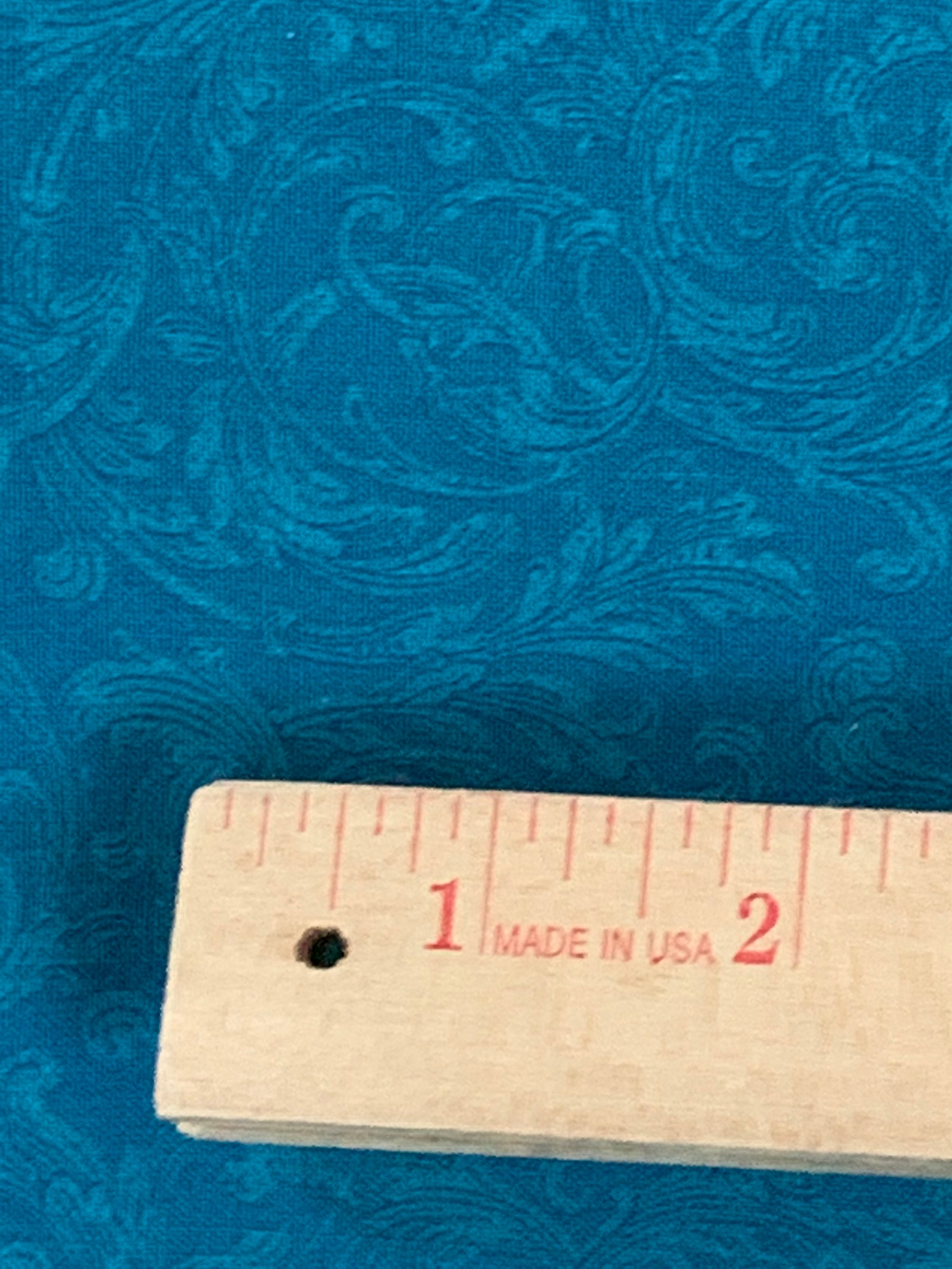 Teal Paisley Cotton Fabric Monotone Quilt Backing Sold by the - Etsy