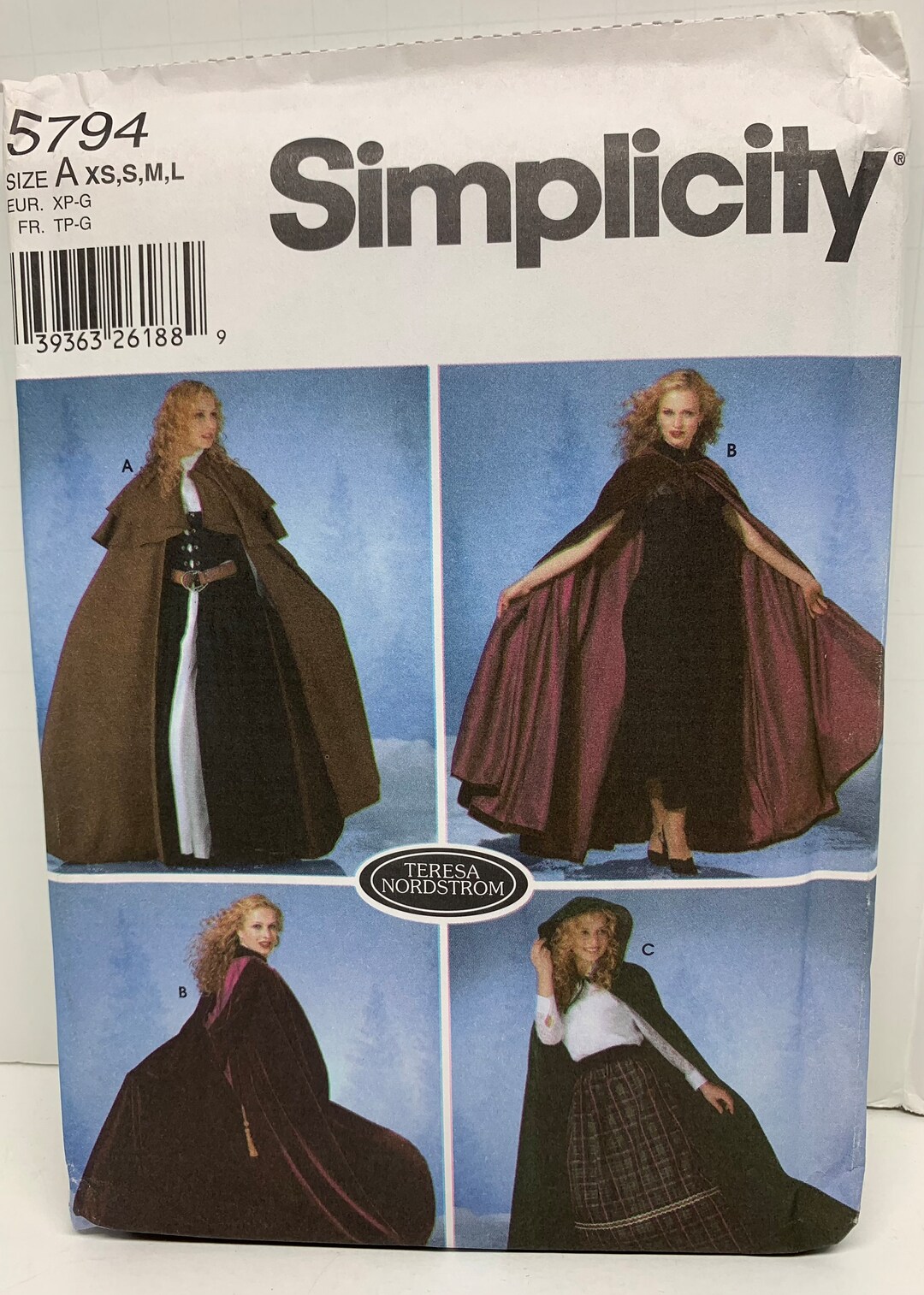 Misses Designer Cape Cloak Sewing Pattern Simplicity 5794 Teresa ...