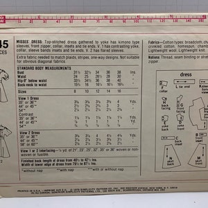 Vintage Simplicity 7845 Dress With Yoke Sewing Pattern Women’s Misses ...