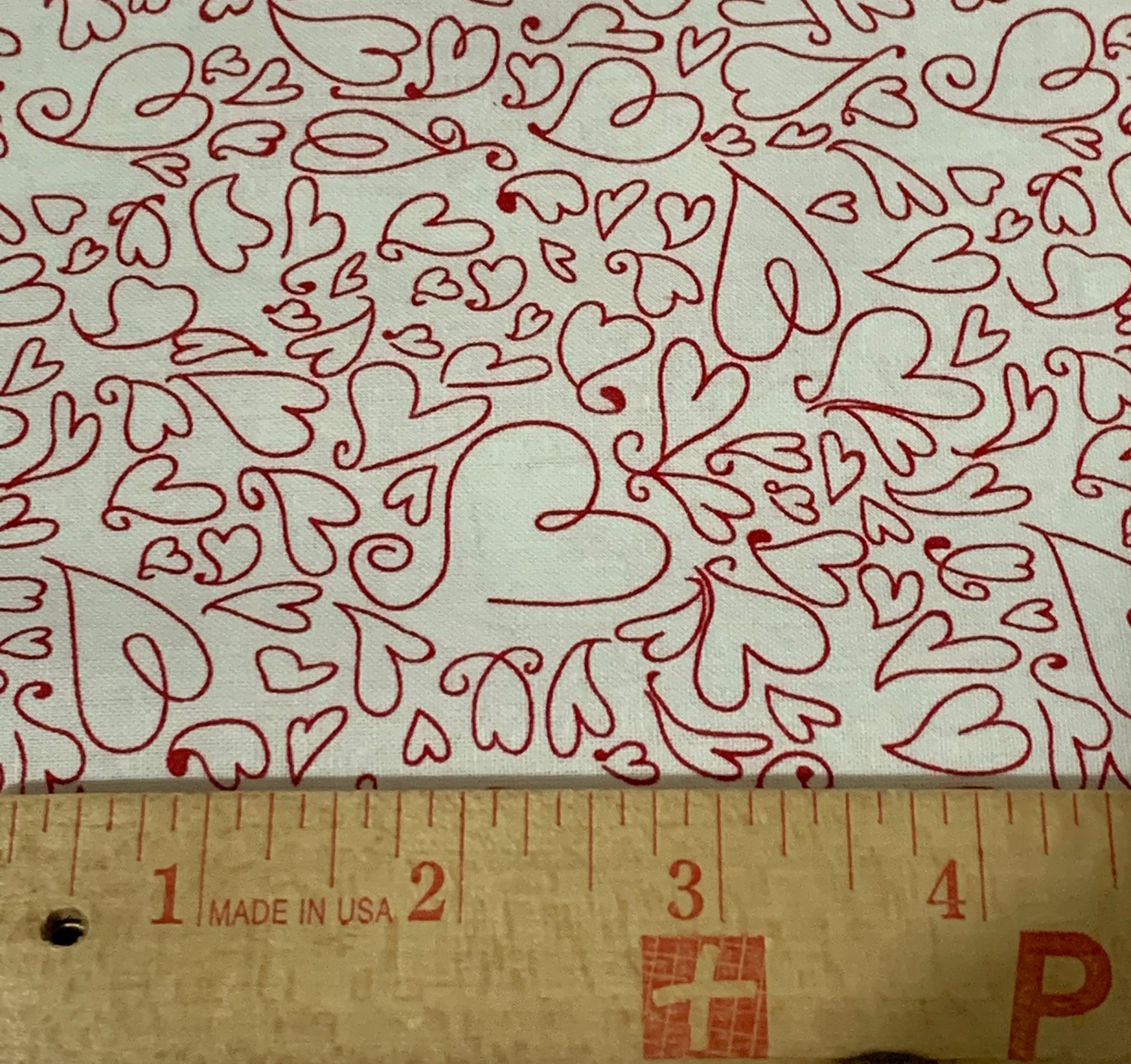 Whimsical Red Hearts Cotton Fabric White Background - Etsy