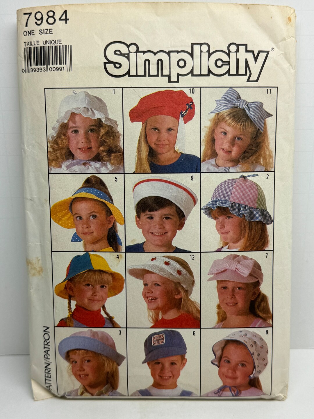 Simplicity 7984 Boys and Girls Hat Sewing Pattern Baseball, Sailor ...