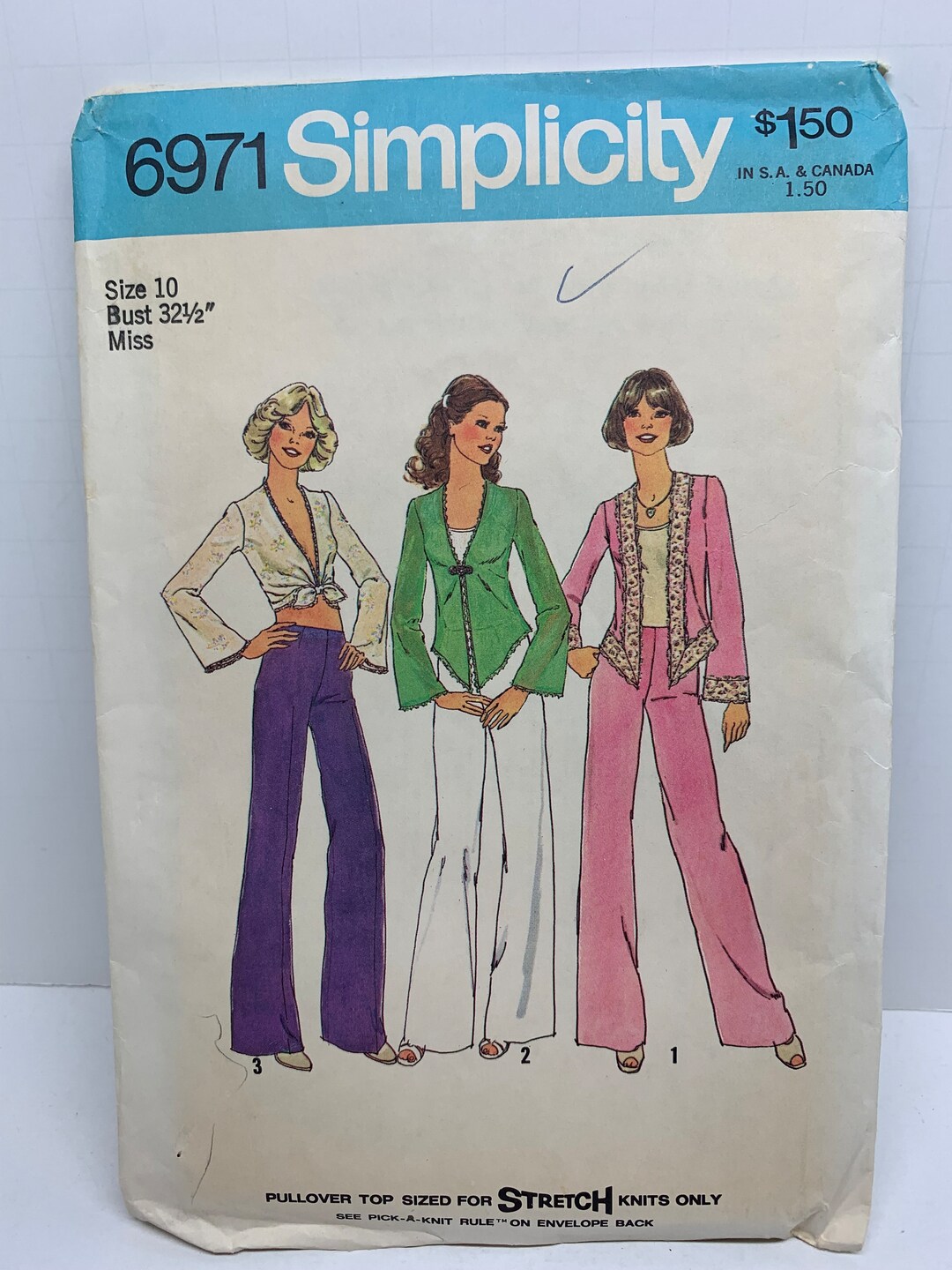 Simplicity 6971 Misses Handkerchief Hem Top, Midriff and Wide Leg Pants ...