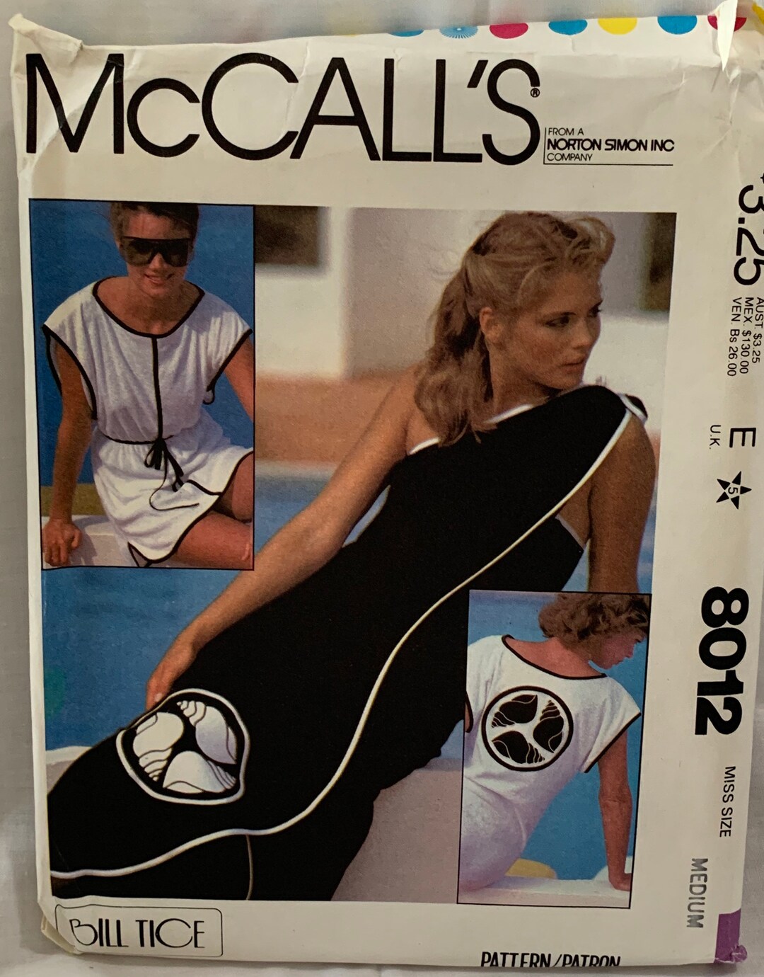 Vintage 80s Mccall’s 8012 Misses Beach Cover Ups Sewing Pattern With ...
